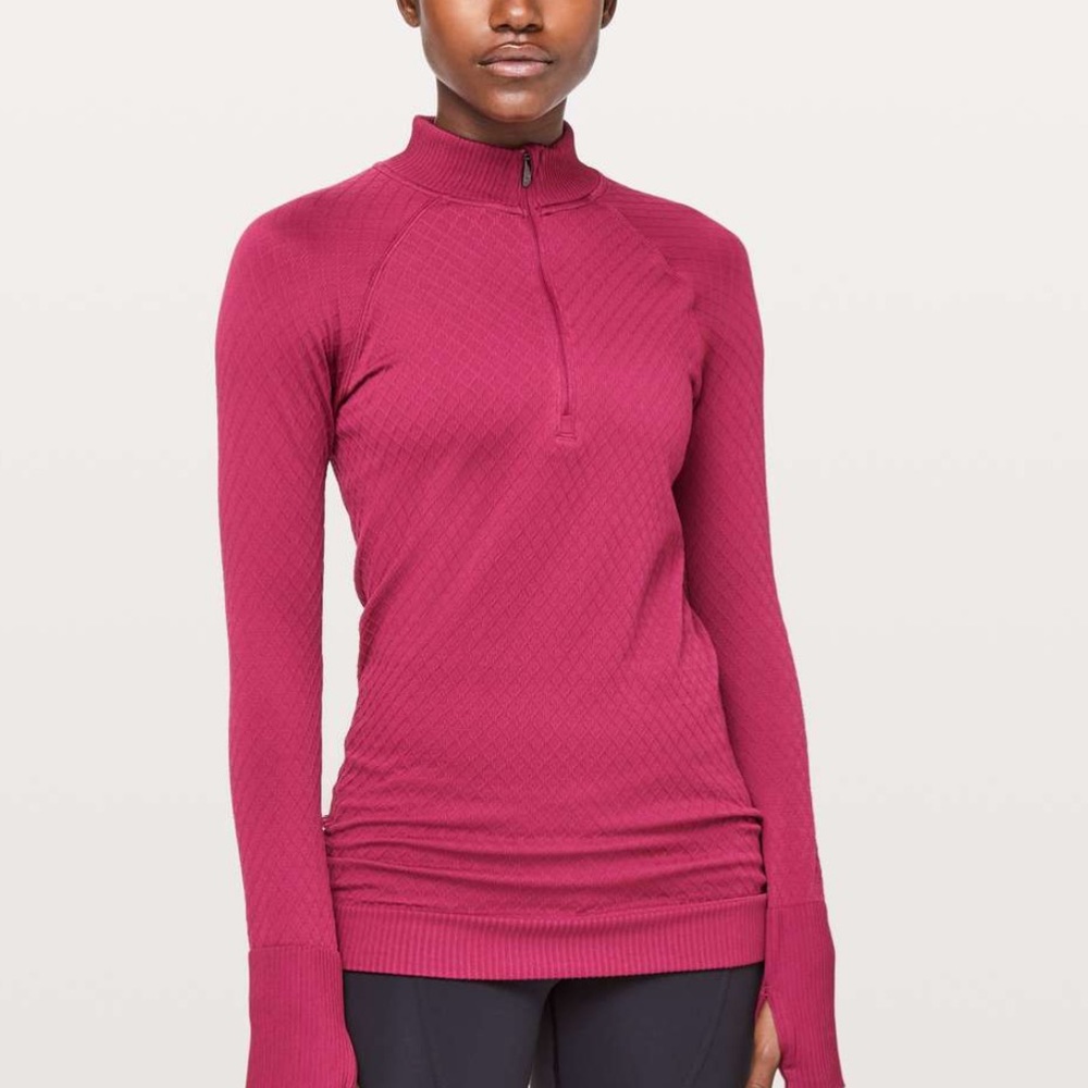 Lululemon Rest Less 1/2 Zip Star Ruby / Star Ruby - Gem